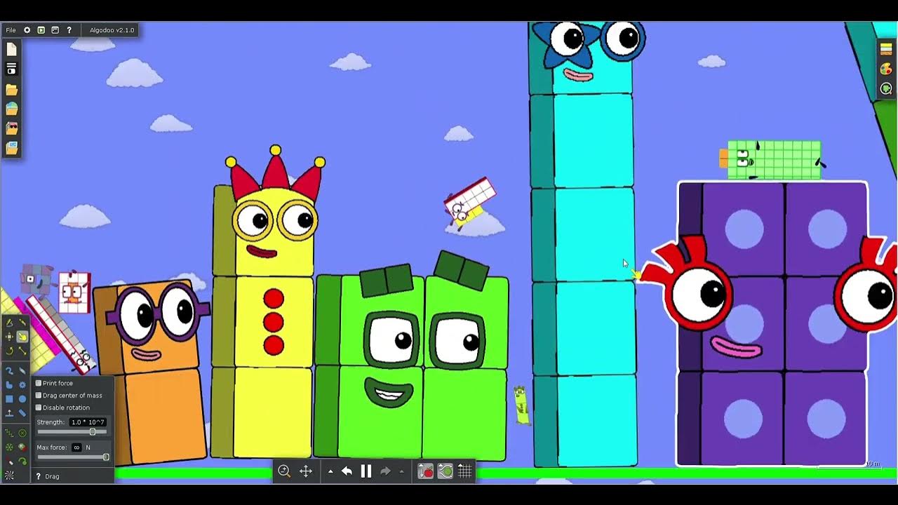 Numberblocks 0 to 1000000 Battle 22 in Algodoo (V2) (No Sound) - YouTube