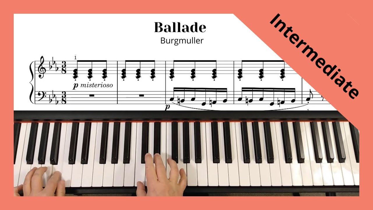 Burgmuller - Ballade, Op. 100 No. 15, piano (Intermediate level) - YouTube