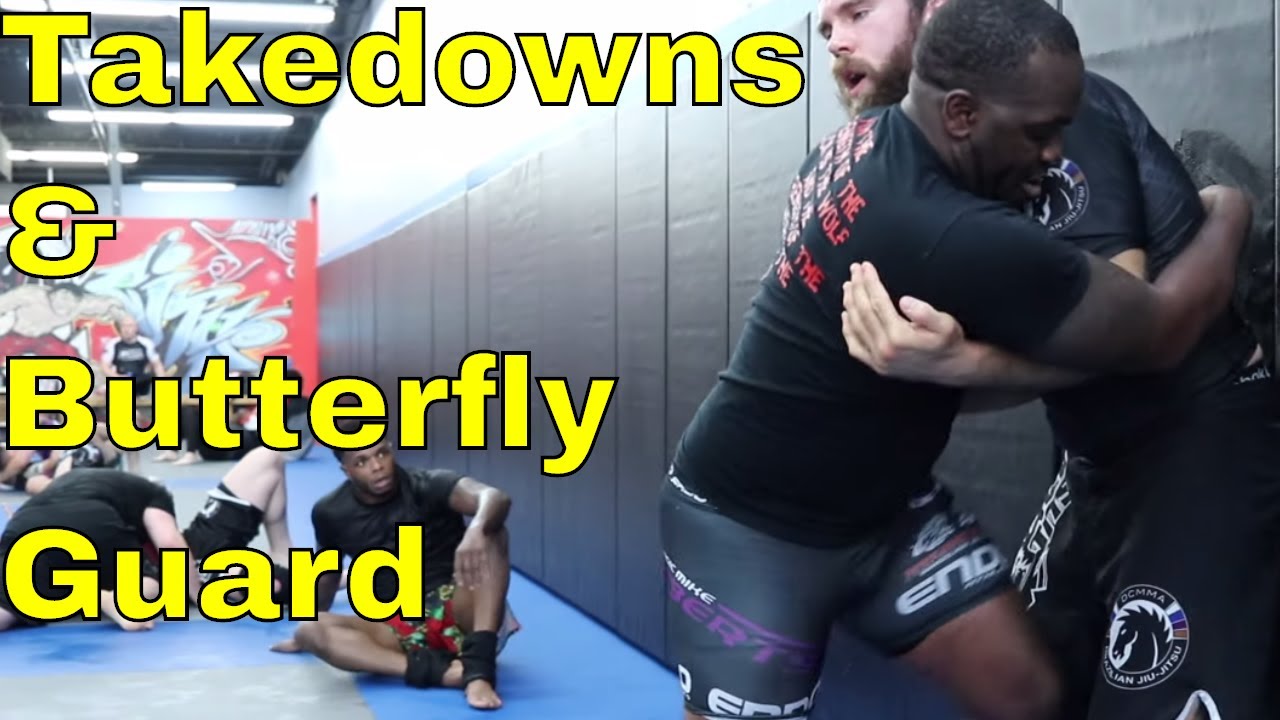 Wall Takedowns with MMA Fighters and Butterfly Guard Sweeping (BJJ ...