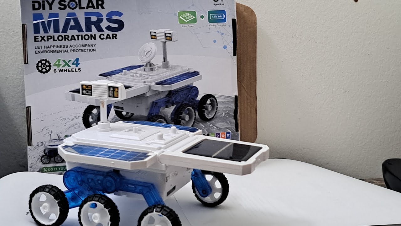 DIY solar Mars exploration car assembly. Mustafa's science fair project ...