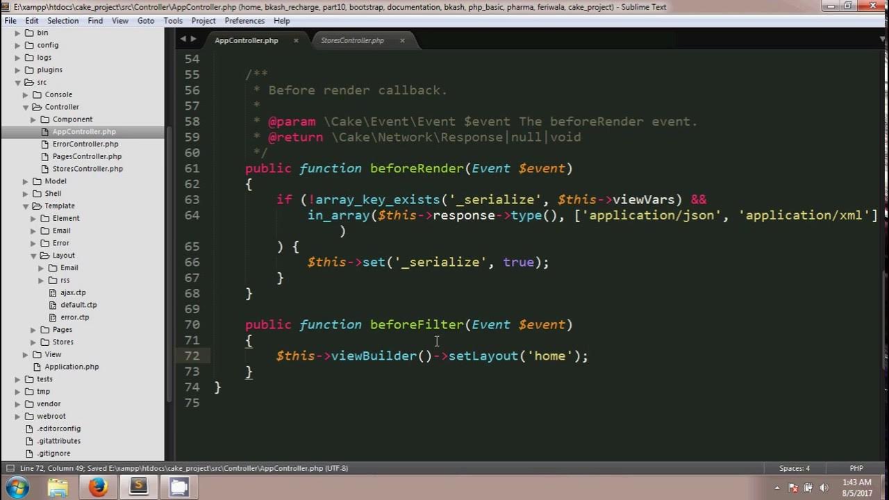 cakephp 3 beginner tutorial #5 (Change default layout) - YouTube