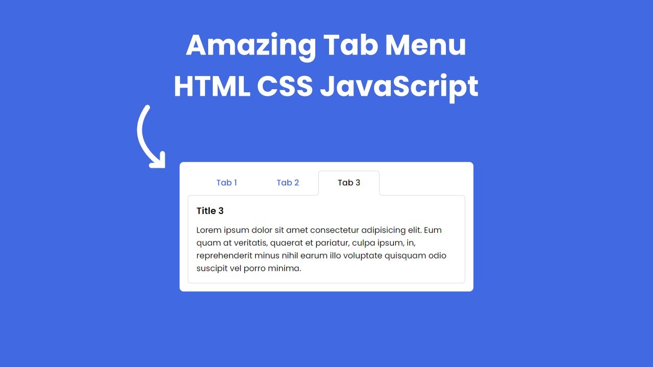 Create Amazing Tab Menu Html Css Javascript Youtube 2384