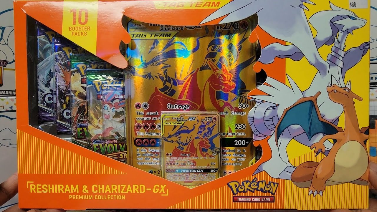 Reshiram & Charizard GX Tag Team Premium Collection Box Opening. - YouTube