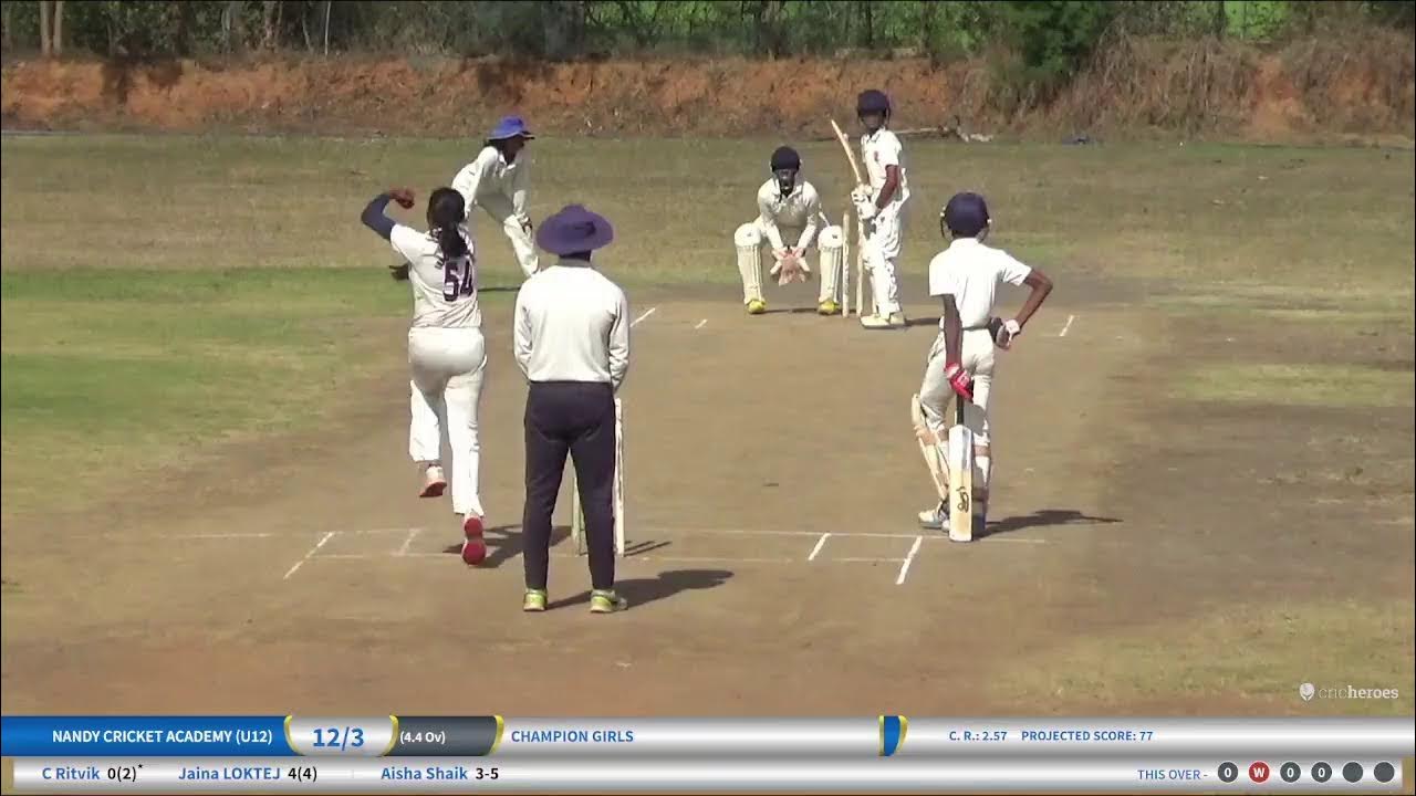 U14 T30 CRICKET CHAMPS LEAGUE S20 //CHAMPION GIRLS vs NANDY CRICKET ACADEMY - YouTube