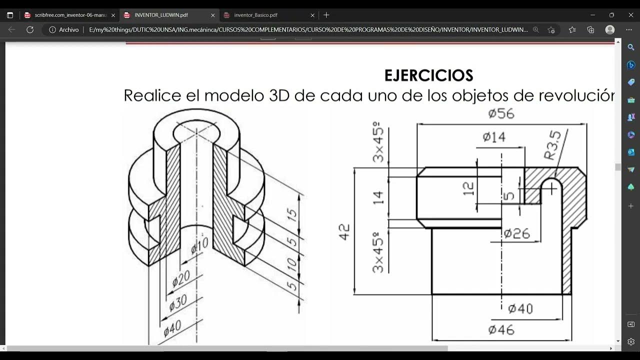 PIEZAS POR REVOLUCION - NIVEL BASICO [ AUTODESK INVENTOR ] - YouTube