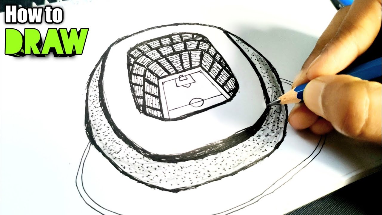 How to draw Football Stadium - Step by step - SHN Best Art - YouTube