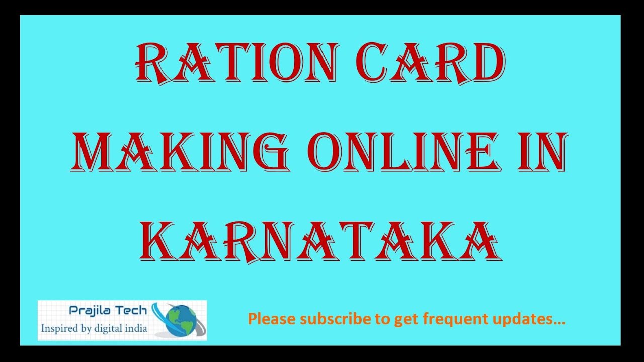 Apply | Get | Check Status Of New Ration Card Online In Karnataka Quick ...