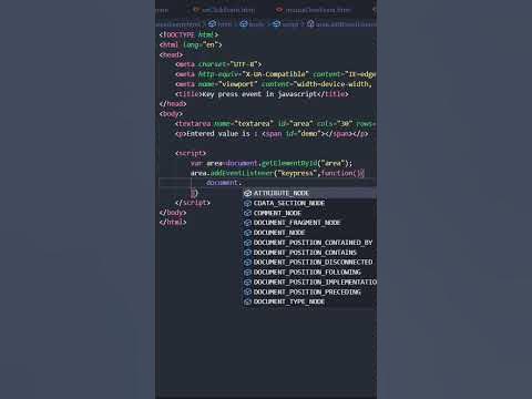 JavaScript keypress event using using eventlisterner - YouTube