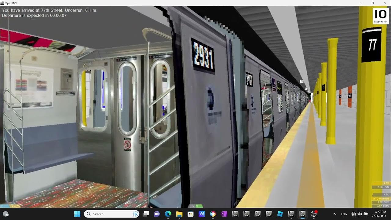 Openbve V5 R160A Alstom R Train Arriving & Departing at 77th Street - YouTube