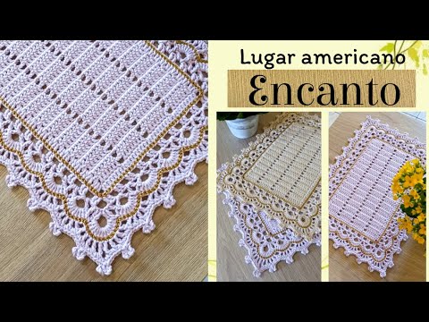 Lugar americano Encanto em crochê - YouTube