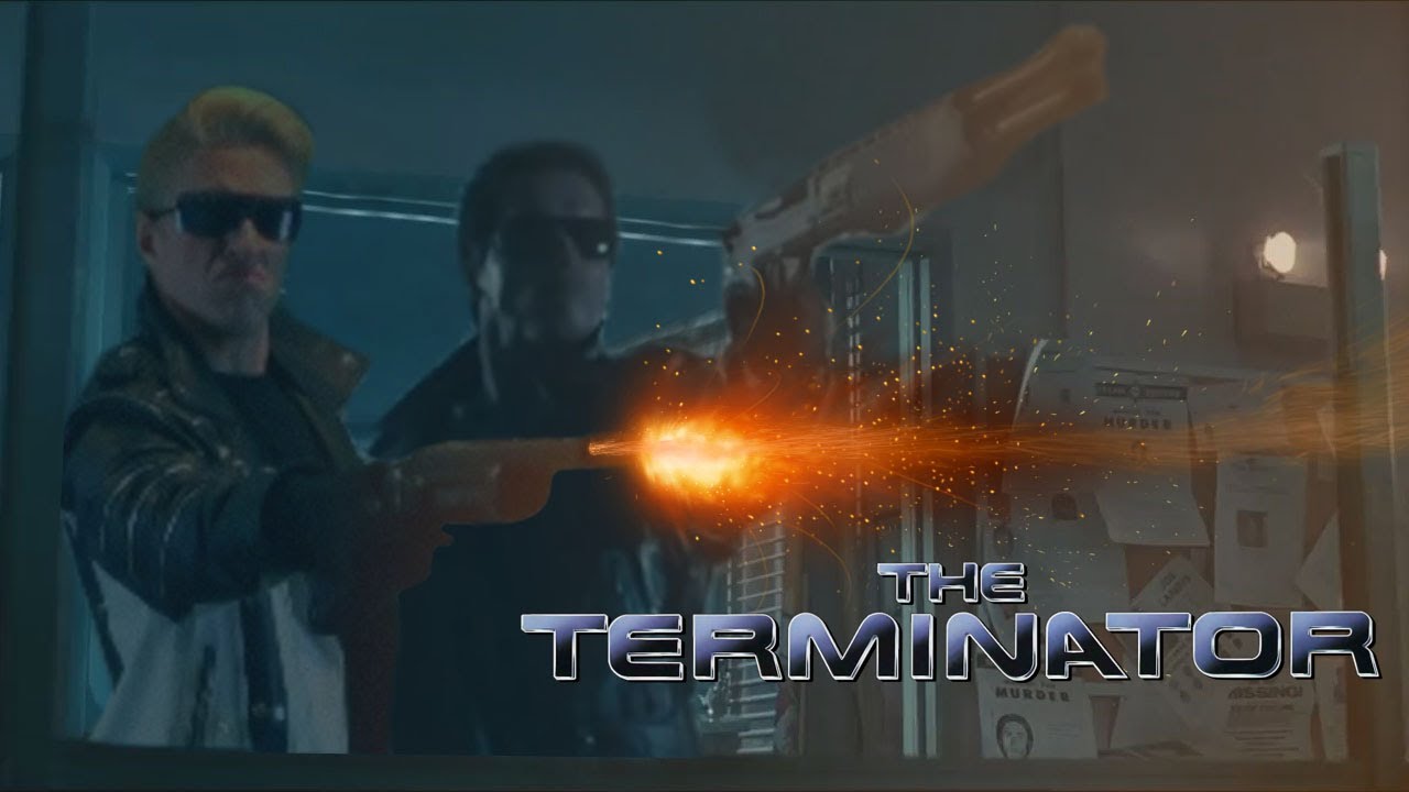 The Terminator - Police Station Shootout Recreation Side By Side - YouTube