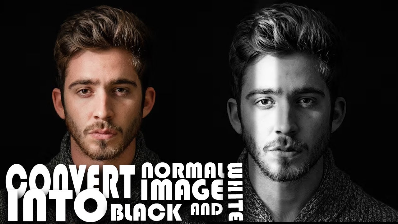 Convert Normal Image to Black & White with Glow Shadow Effect ...
