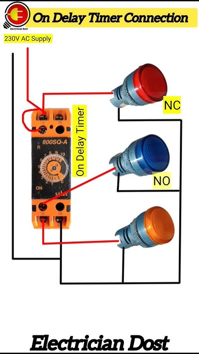 On Delay Timer Connection Diagram #timer #ondelaytimer #electrician ...