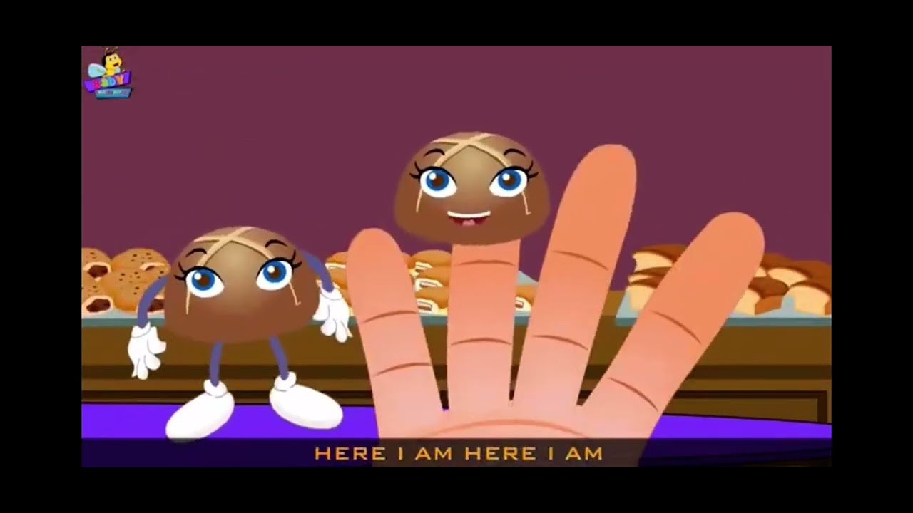 Hot Cross Buns Finger Family Nursery Rhymes Kids - YouTube