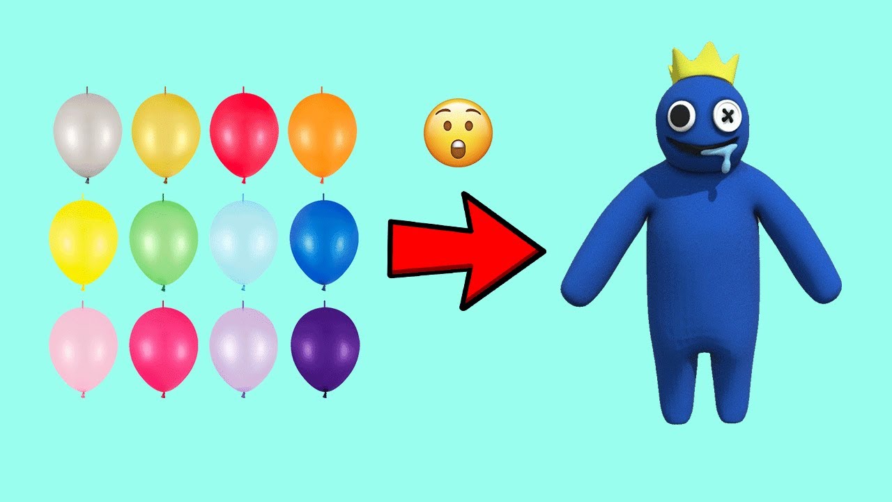 [Monster Craft] Ballons "Blue Rainbow Friends" monster - YouTube