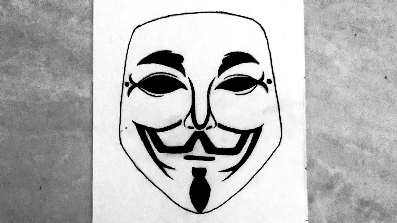 Doodle Art | Coolest!! || Anonymous Mask Image!! IT'S SO COOL!! - YouTube