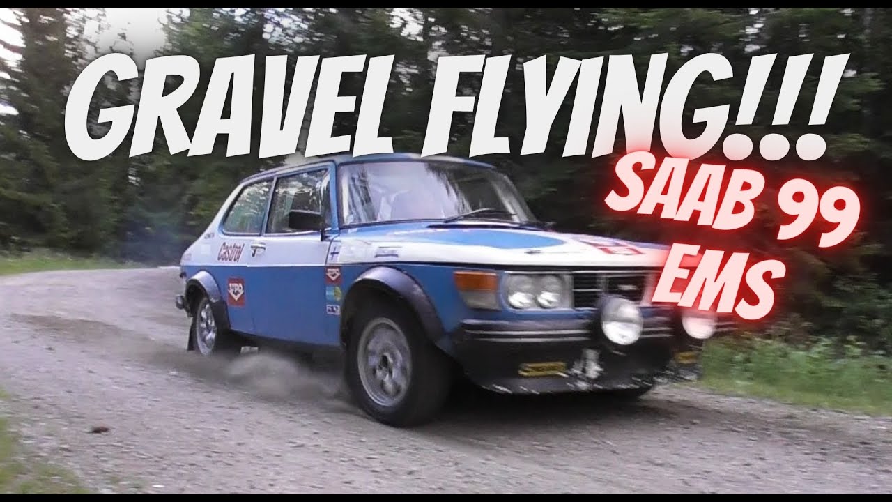 Gravel is flying! | Testdrive | Saab 99 ems | Historic Rally | - YouTube