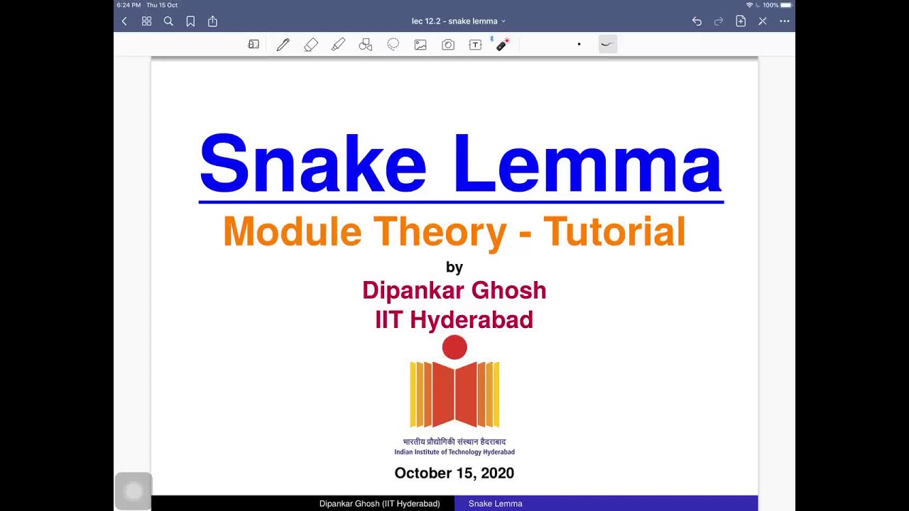 Module theory - Lecture 12.2 - Snake Lemma - YouTube