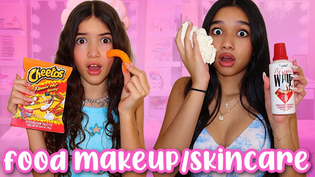 ONLY using FOOD MAKEUP/SKINCARE PRODUCTS🍕🍔🍟 - YouTube