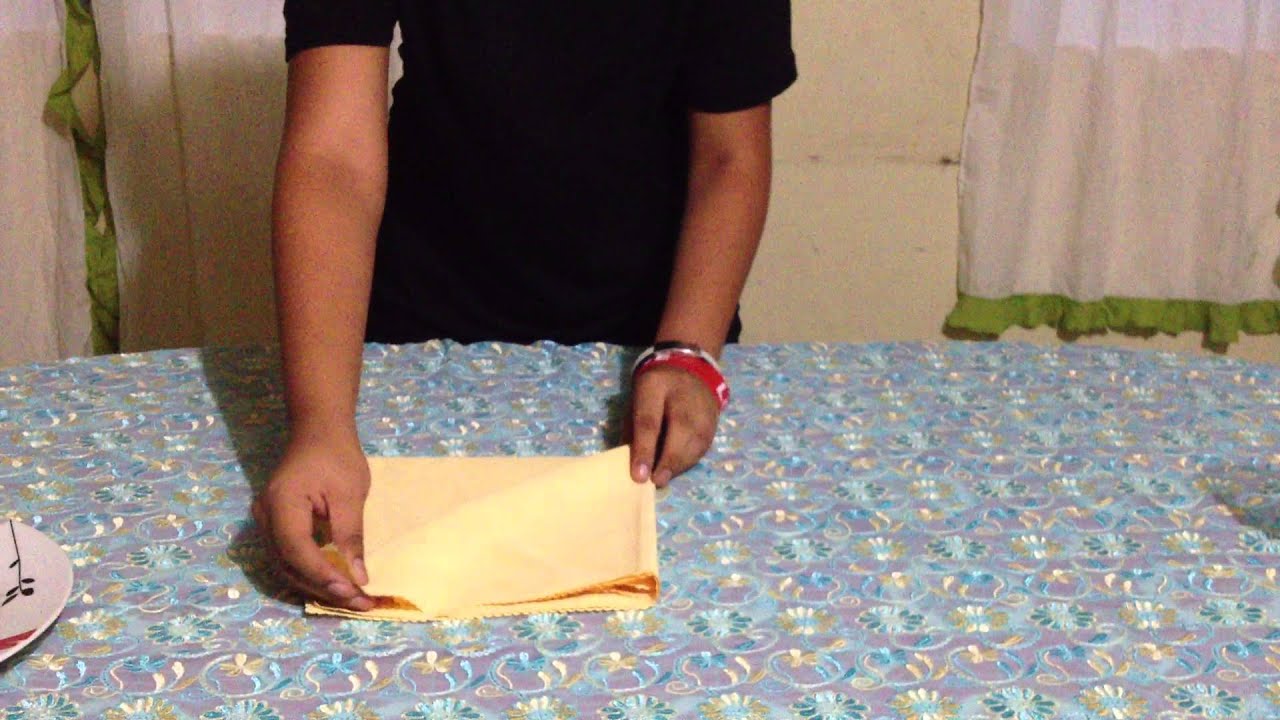 Table Napkin Fold - Pyramid - YouTube