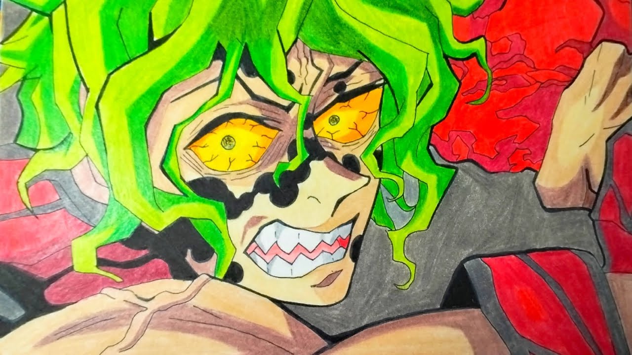 Drawing Gyutaro Uppermoon 6|Anime Drawing|Demon Slayer|Kimetsu no Yaiba ...