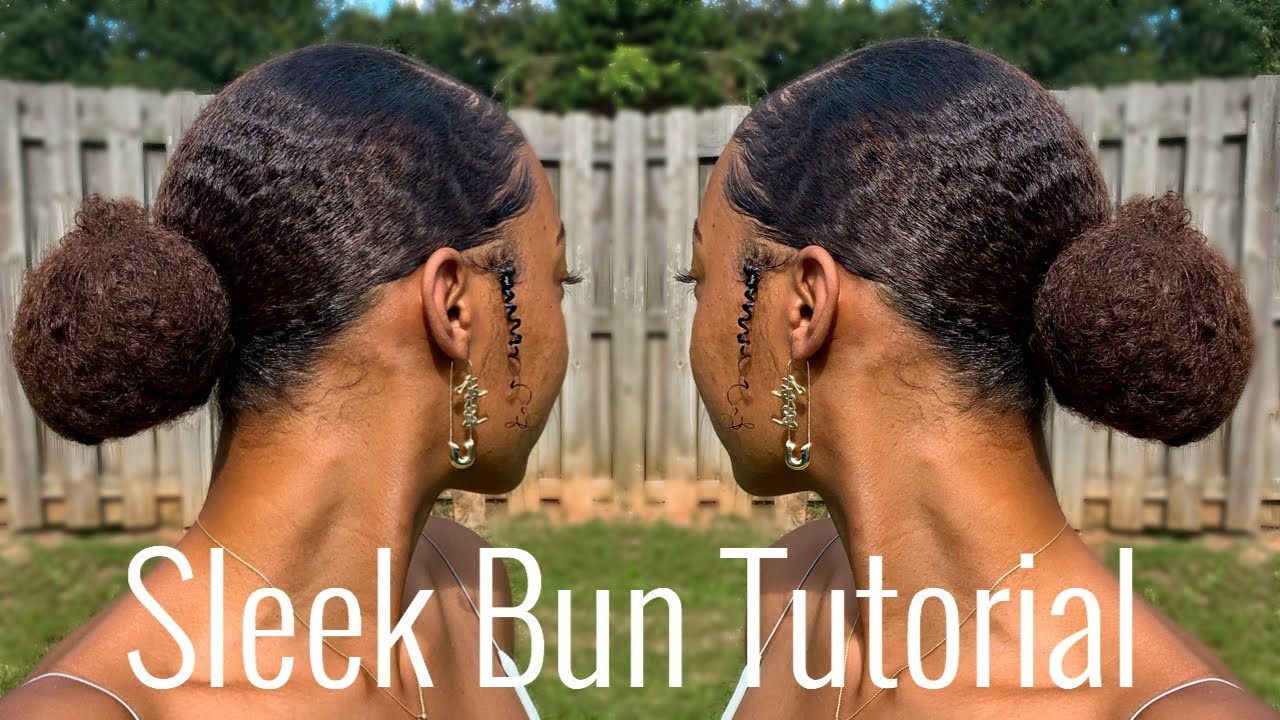 Sleek Bun On SUPER Thick Hair - YouTube