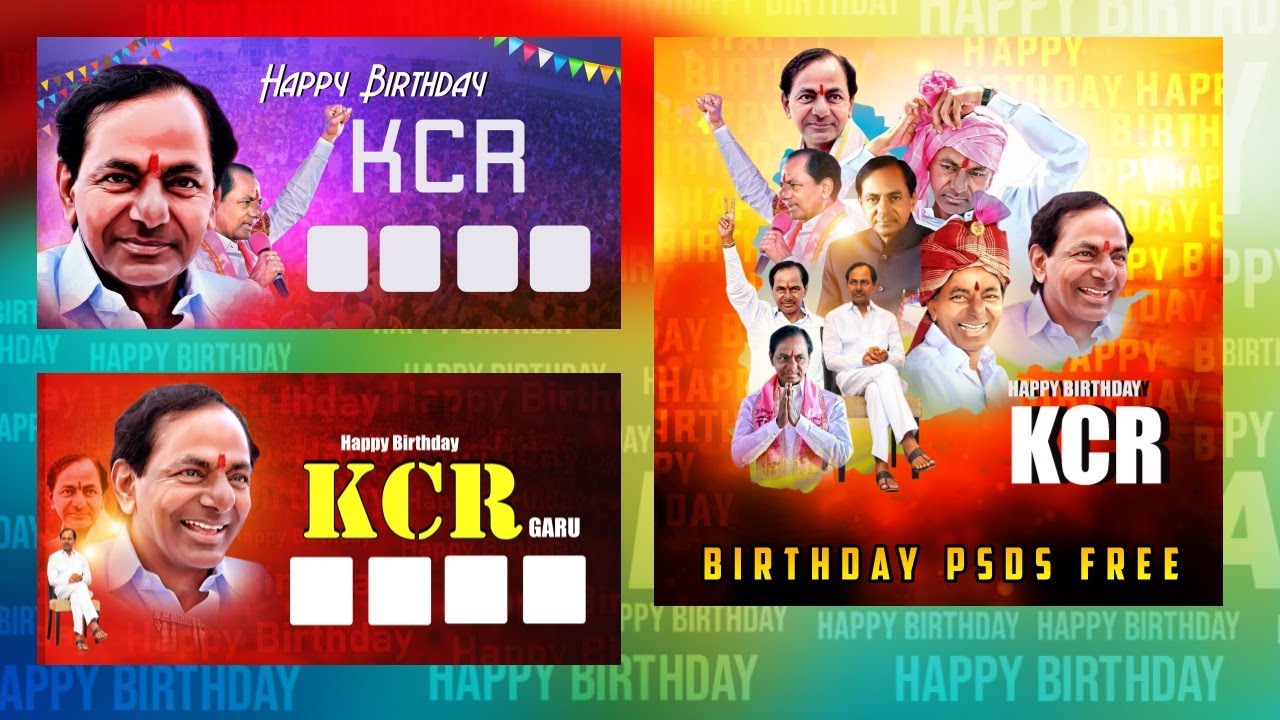 KCR Birthday Banner Free Psd || Telangana CM KCR Free Flex Banners ...