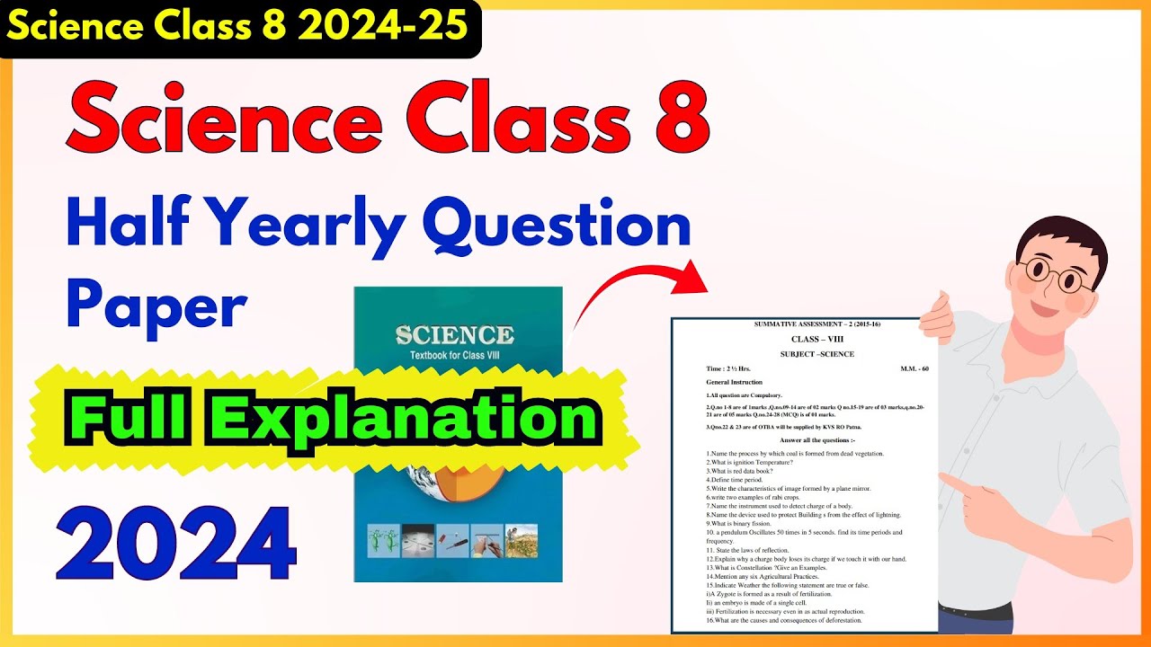 HALF YEARLY QUESTION PAPER 😮 | KV | CBSE | NCERT | 2024 | Class 8 ...