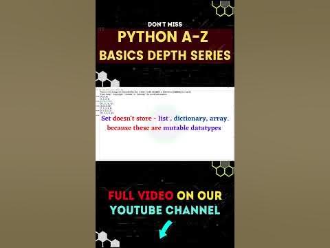 #Python Set Data Type In #Telugu | Python A-Z series In Telugu | #shorts #trending #viral - YouTube