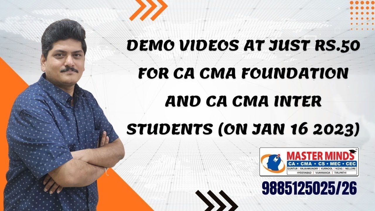 ENGLISH | DEMO VIDEOS AT JUST RS.50 FOR CA CMA FOUNDATION AND CA CMA ...