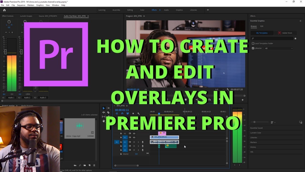 How to create and edit Overlays in Premiere Pro - YouTube