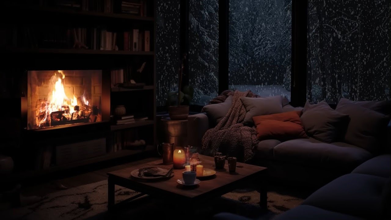 Di adiós al Insomnio y al ESTRES | TORMENTA de ️NIEVE en el BOSQUE ...