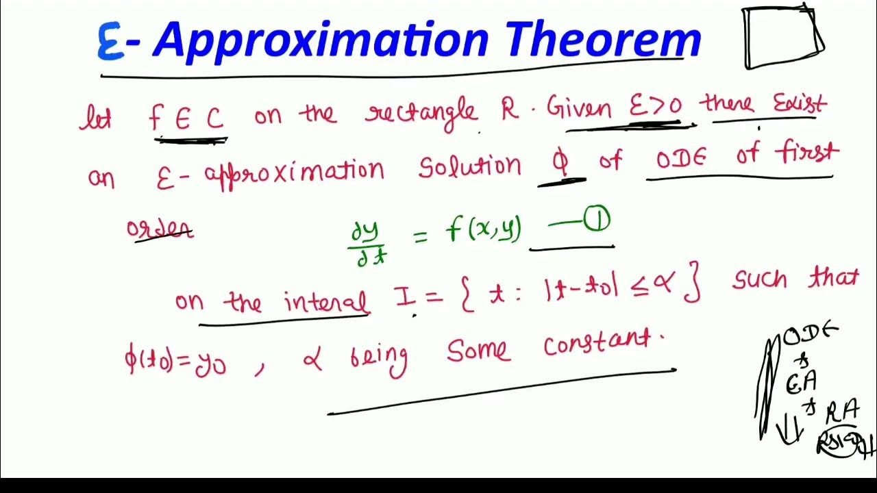 Msc Math | ODE | e- approximation Theorem | € approximation Theorem - YouTube