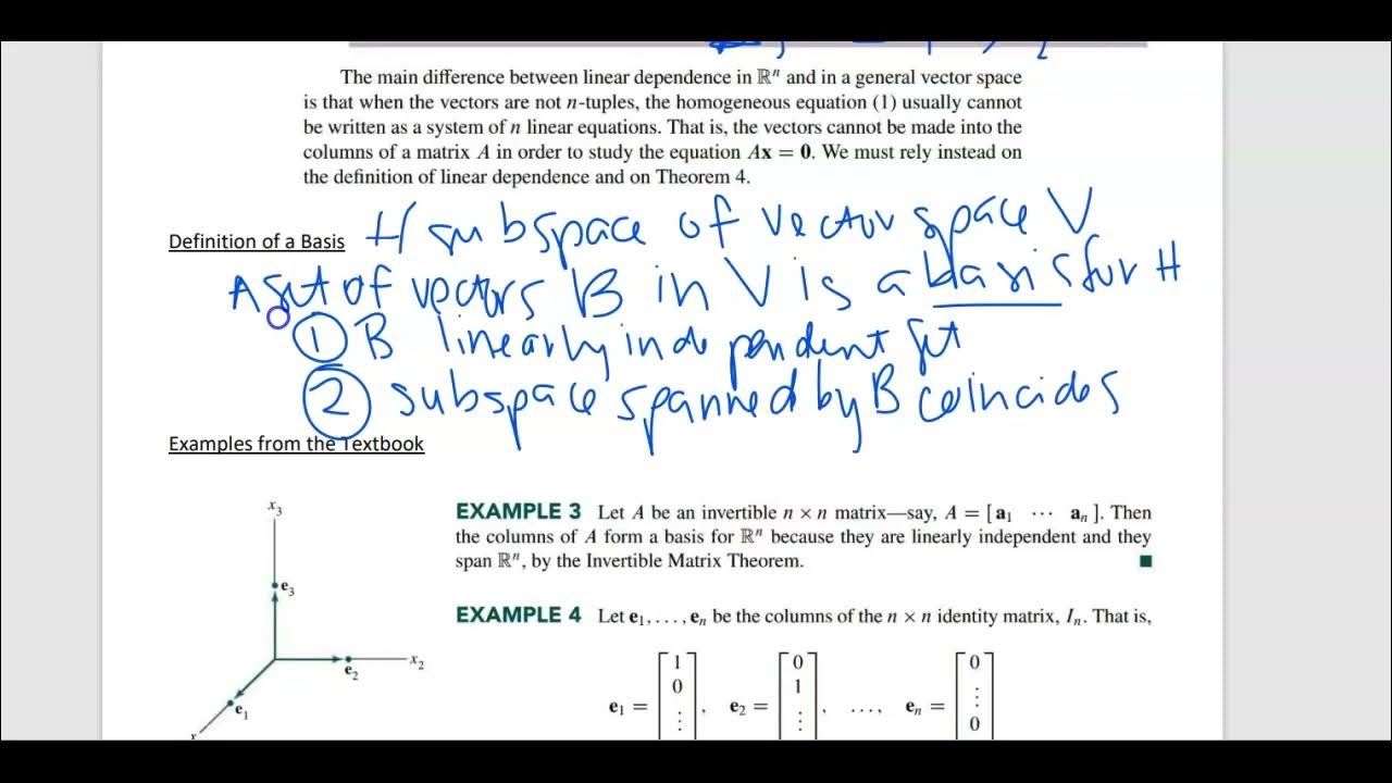 MATH 2318 - Linear Independence and Basis - YouTube