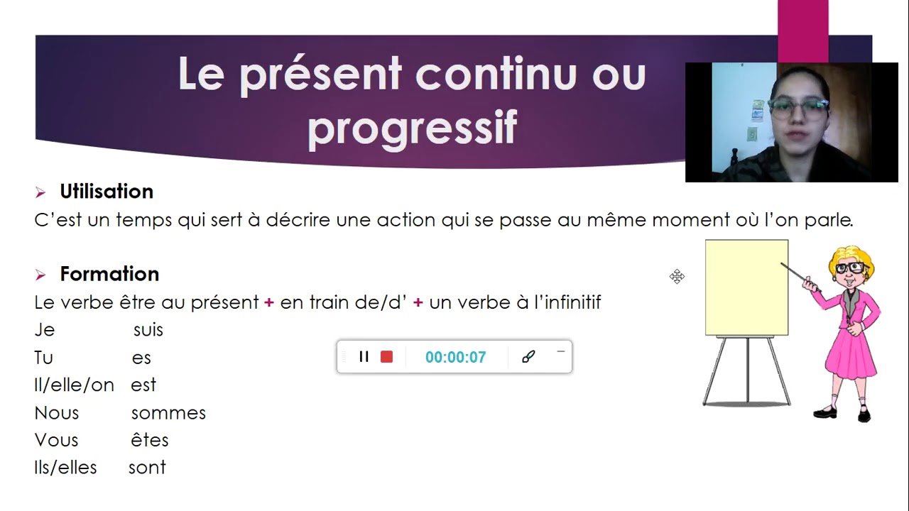Le présent continu ou progressif. Français avancé II-Groupe A - YouTube