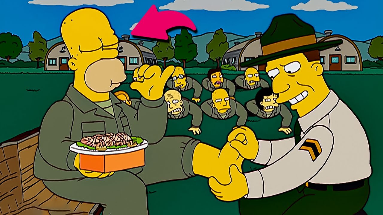 o dia em que HOMER SIMPSON serviu o exército - Os Simpsons - YouTube