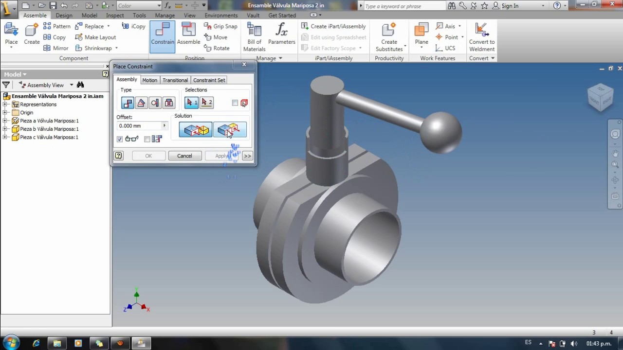Válvula de Mariposa 2 in-Driver Constraint (Video tutorial) Autodesk ...