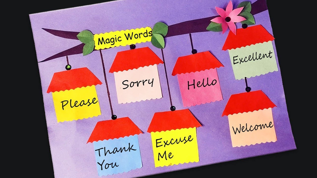 Magic words TLM|TLM for primary school|Primary class decoration magic ...