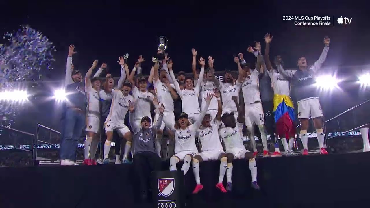 LA Galaxy Lift Western Conference Trophy | Audi 2024 MLS Cup Playoffs ...