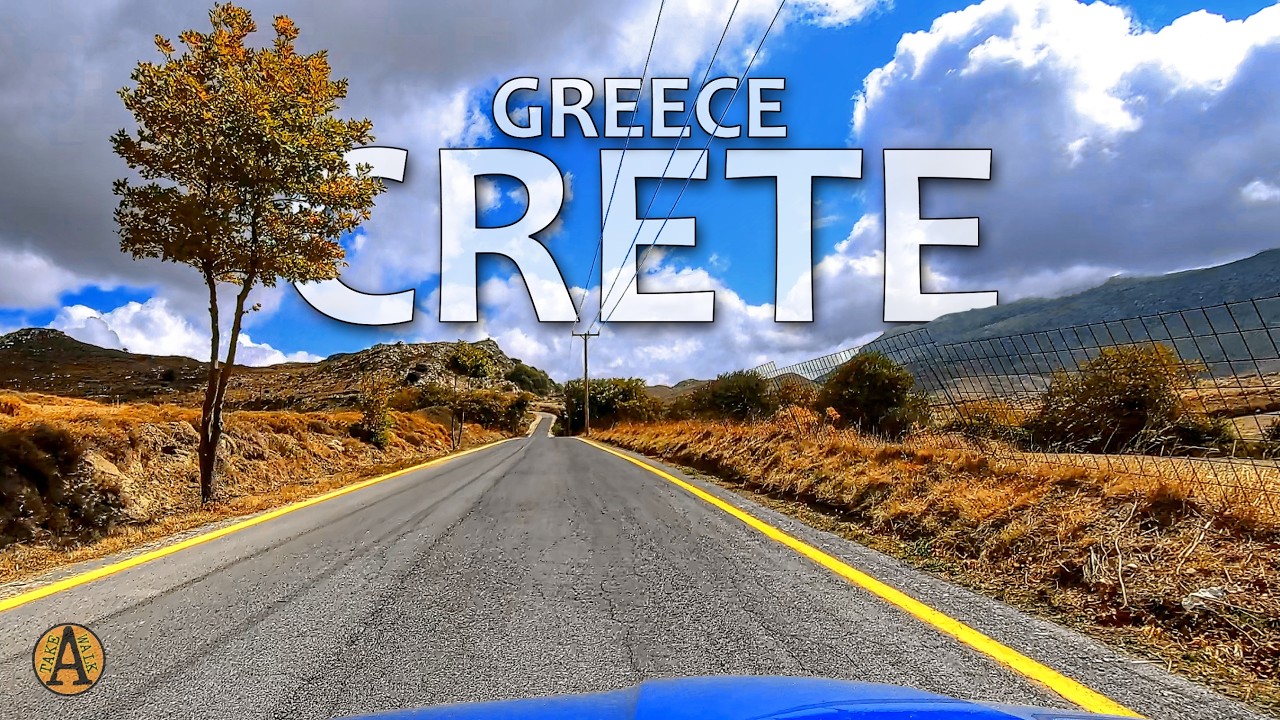 Scenic Relaxing Summer Drive in Crete - Hillside Road to Agia Fotini ...