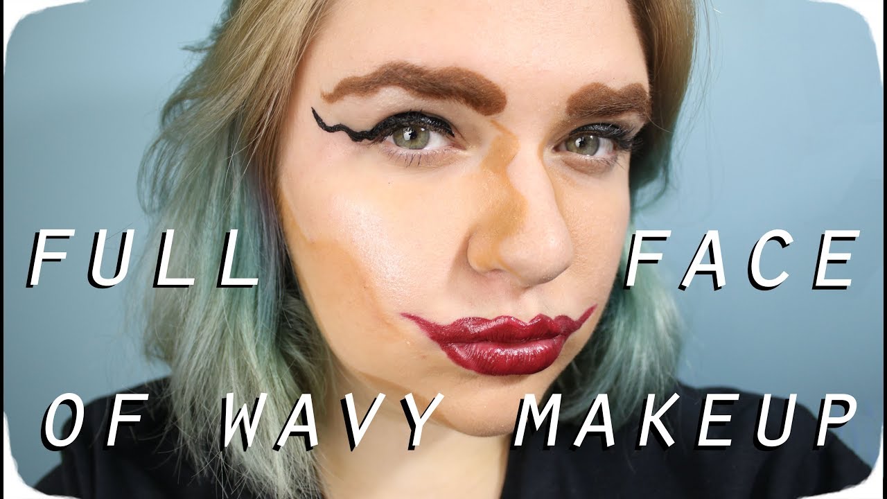 Trying a Full Face of Wavy/Squiggle Makeup - YouTube