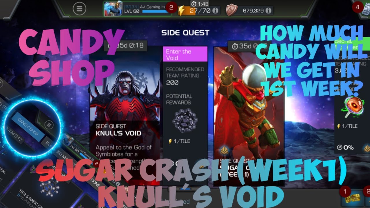 SUGAR CRASH (WEEK 1) - KNULL'S VOID | CANDY SHOP REWARDS | mcoc - YouTube