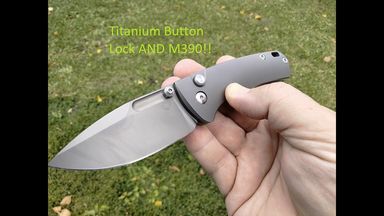 🐍🐍SIXLEAF SL-16 - TITANIUM BUTTON LOCK WITH M390 STEEL. A RATTLESNAKE ...