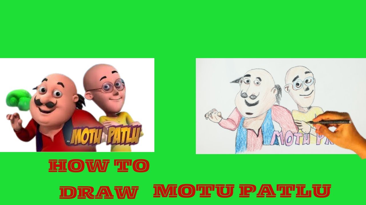 Motu Patlu Cartoon || How To Draw Non Stop Motu Easy Step By Step - YouTube
