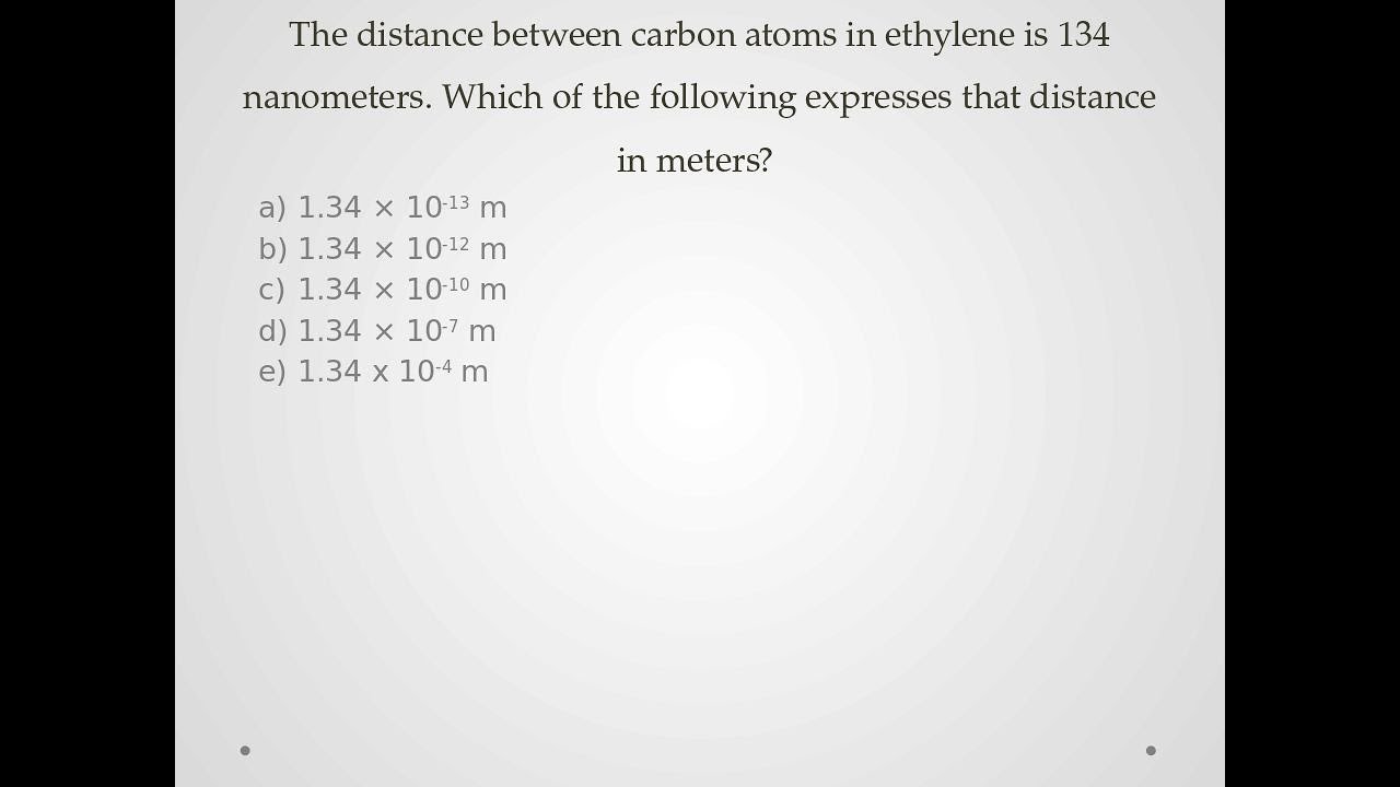 The distance between carbon atoms in ethylene is 134 nanometers. - YouTube