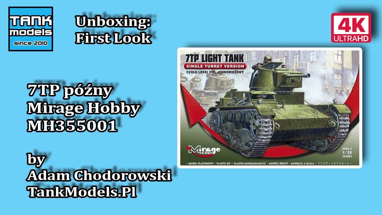 Unboxing #109 - 7TP single turret - Mirage Hobby 355001 - YouTube