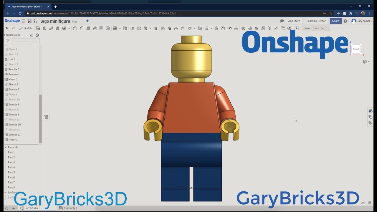 Onshape - Lego Minifigure - Timelapse - YouTube