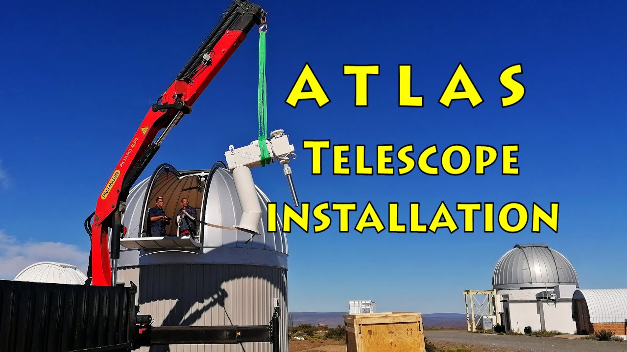 ATLAS Telescope: Crane Lift of Telescope and Mount #CreateWithVideoProc ...