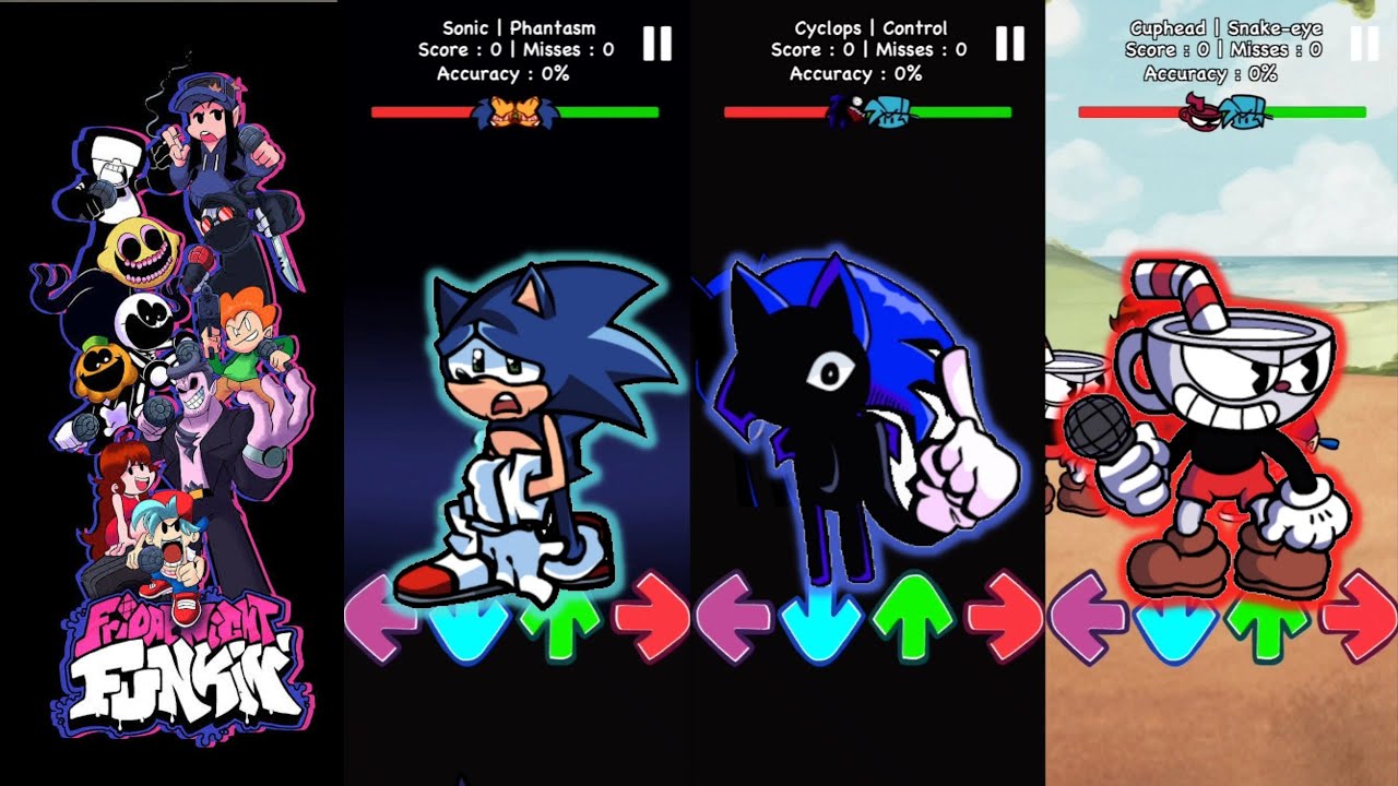 Friday Night Funkin' VS Sonic Phantasm VS Cyclops Control VS Cuphead ...