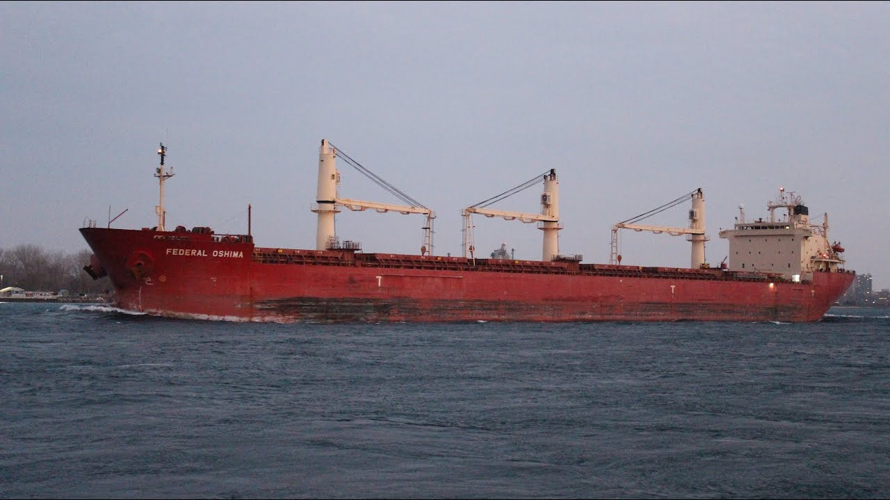 Federal Oshima (Salty) & Huron Spirit Sailing on the St. Clair River ...